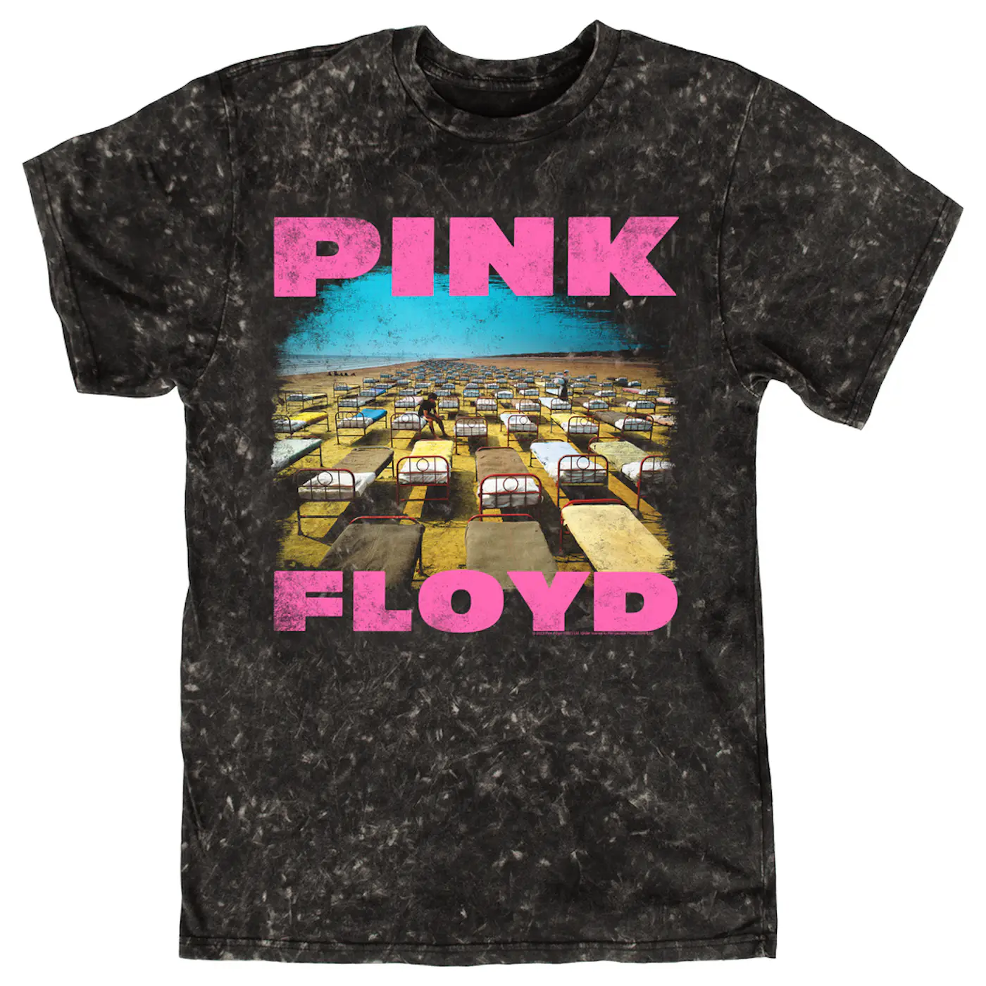 Pink Floyd T-shirt | Hot Pink Momentary Lapse Beds Distressed Pink ...