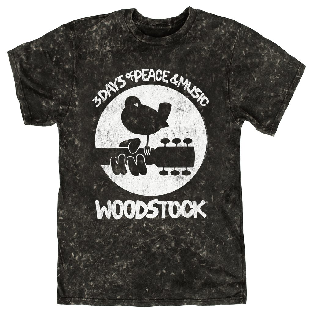 Woodstock T-shirt | Woodstock Bird And Guitar All In White (Merchbar ...