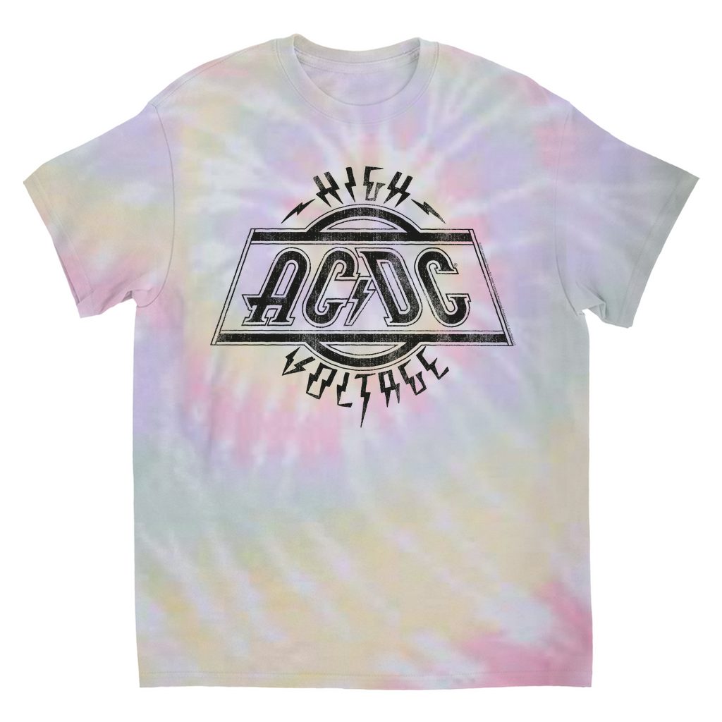 AC/DC T-Shirt | High Voltage Logo Distressed (Merchbar Exclusive) Tie ...