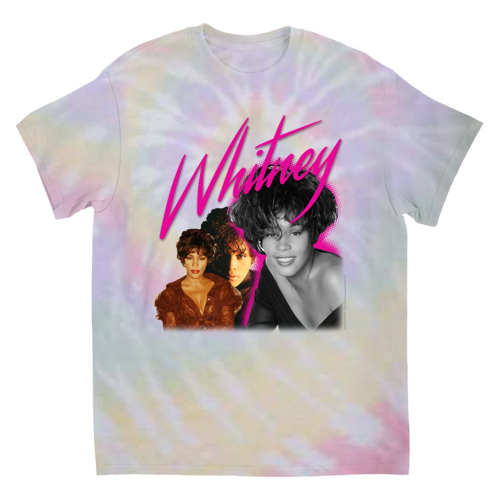 Whitney Houston T-Shirt | Whitney Pink Pop Art Photo Collage Design (Merchbar Exclusive) Whitney ...