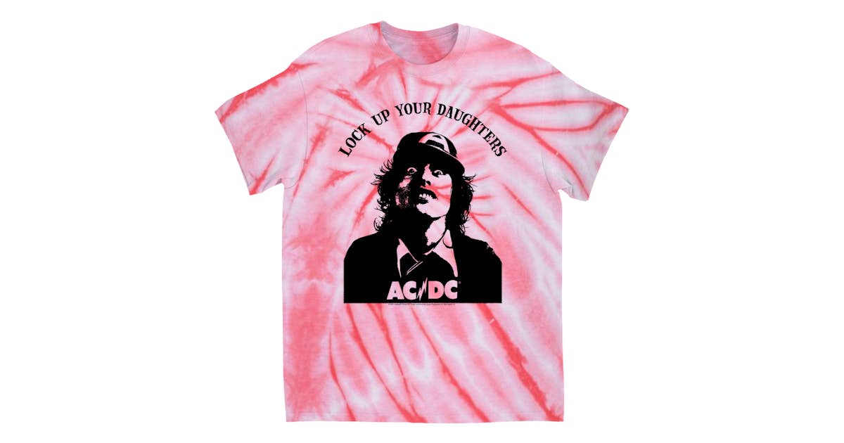 Ac Dc T Shirt Lock Up Your Daughters Featuring Angus Young Design
