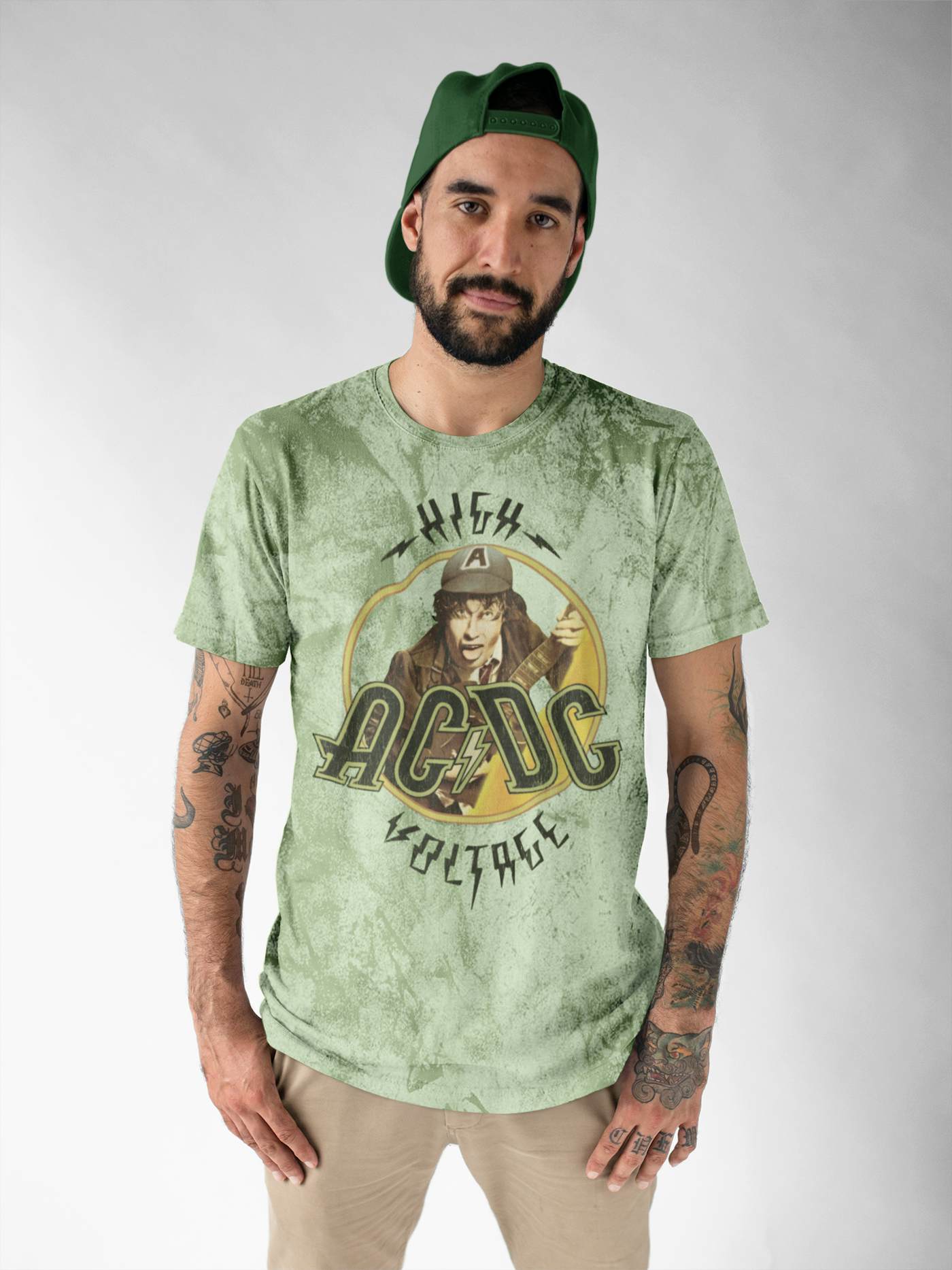 AC/DC T-shirt | Limited Edition High Voltage Album Design Distressed ...