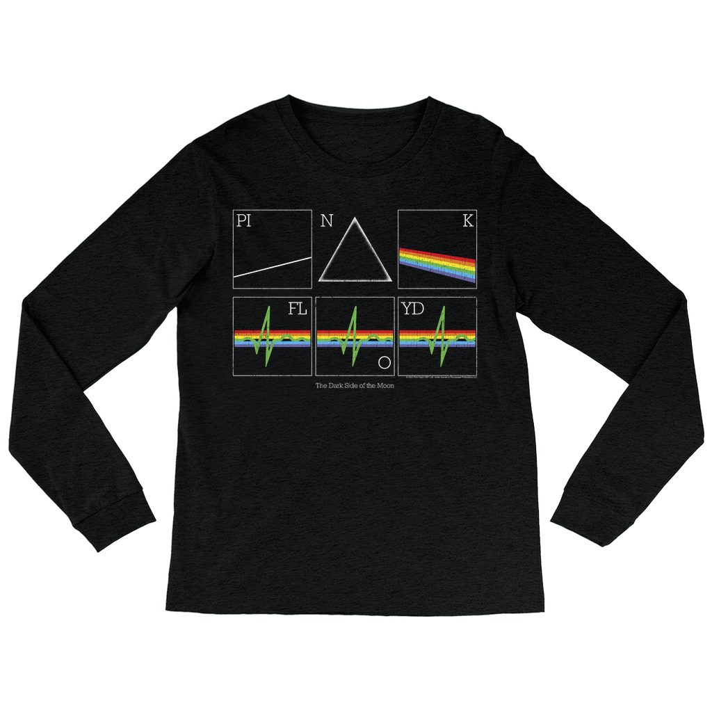 Pink Floyd Long Sleeve Shirt | Segmented Heartbeat Prism Image Pink ...