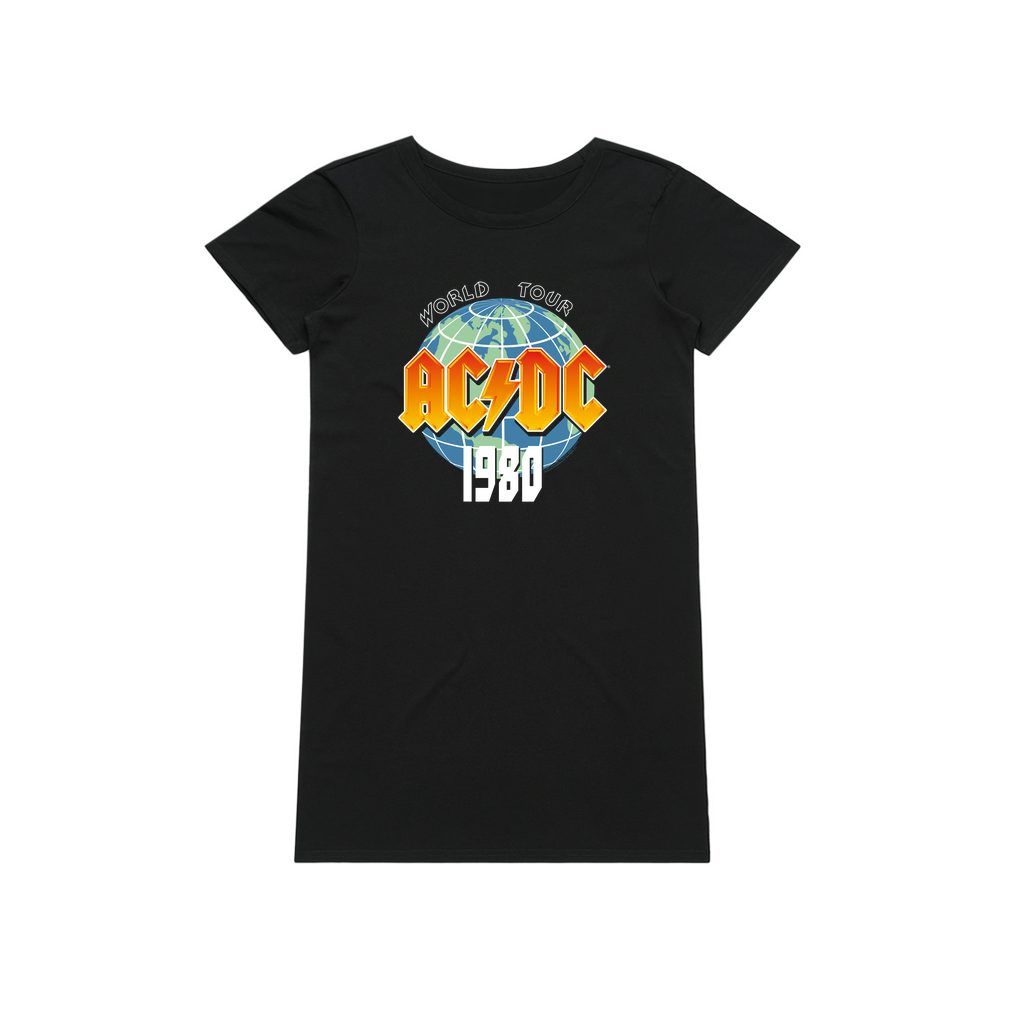 AC/DC Dress | 1980 Globe World Tour T-Shirt Dress