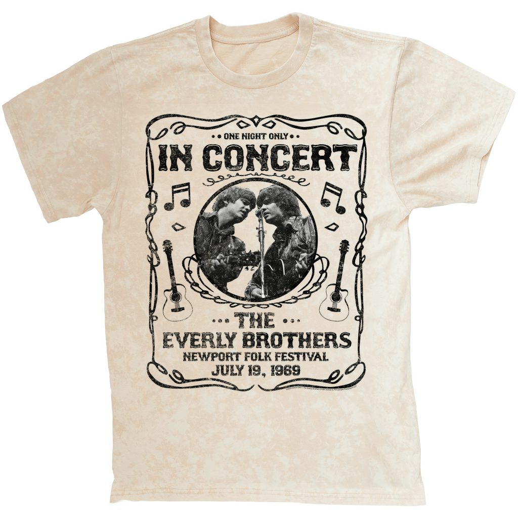 The Everly Brothers T-shirt | Newport Folk Festival Concert Distressed ...