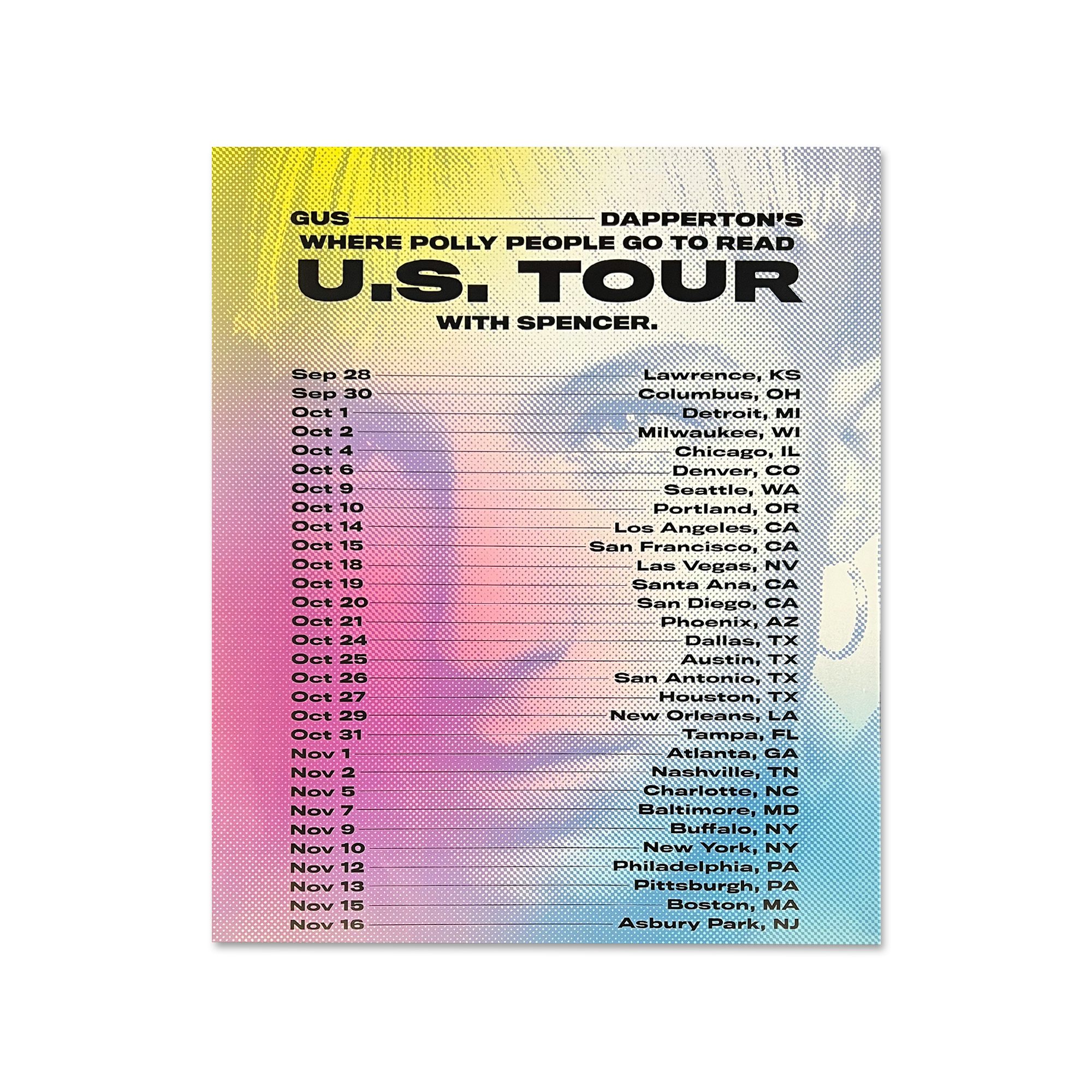 Gus Dapperton Where Polly People Go To Read Tour Poster