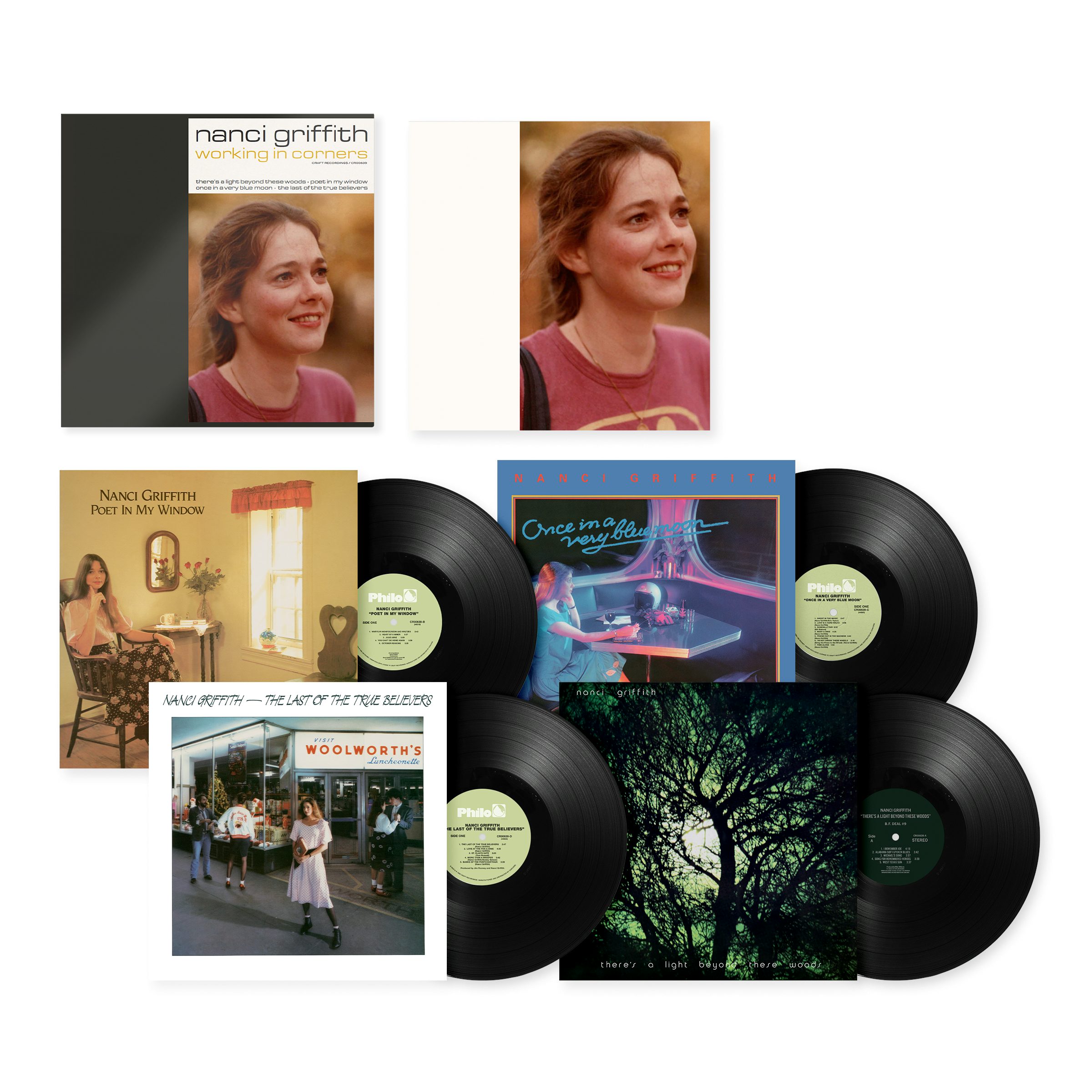 Nanci Griffith Working in Corners 4LP Box Set - Black Vinyl