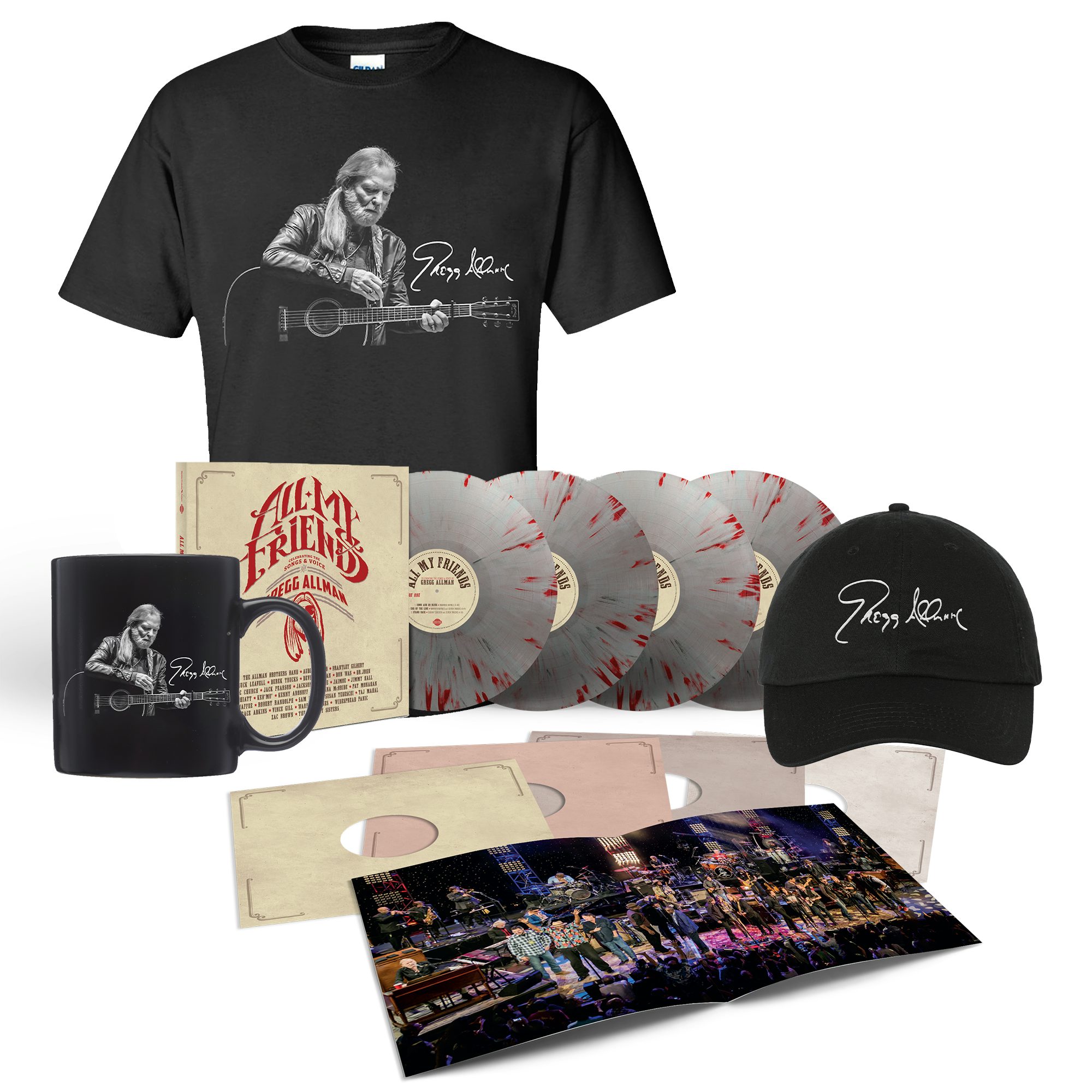 Gregg Allman All My Friends: Iron & Blood 4xLP Boxset + Merch Bundle