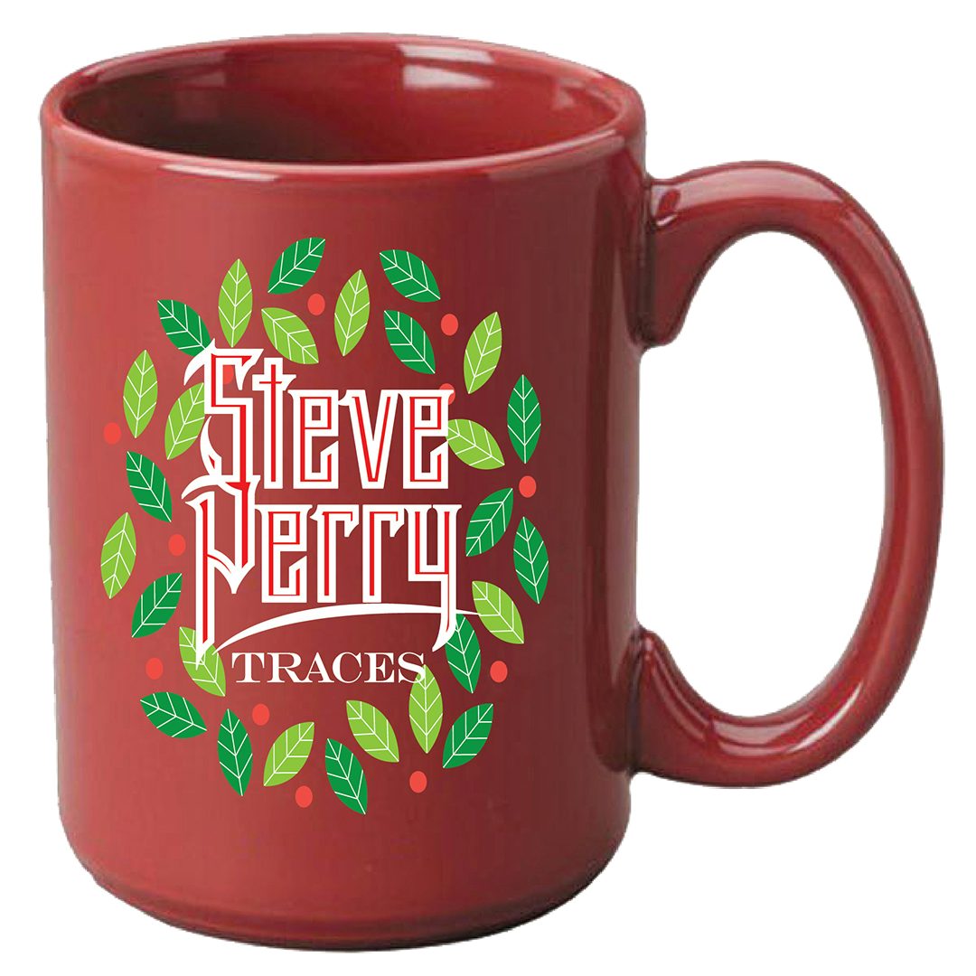 Steve Perry Traces Jumbo Maroon Christmas Mug