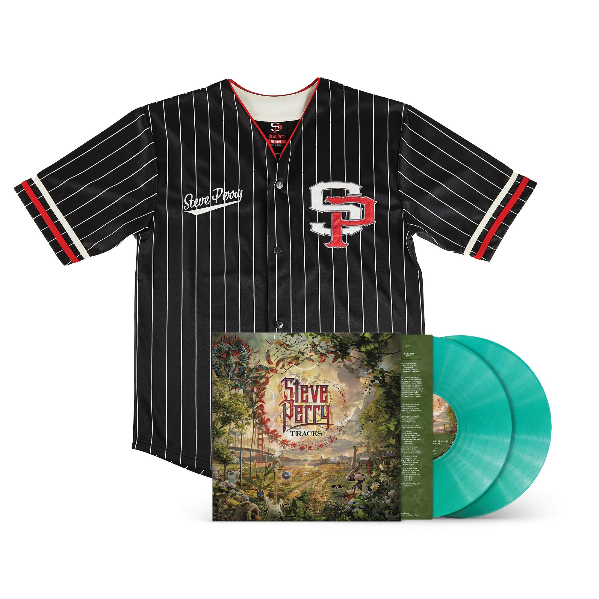 Steve Perry Baseball Jersey + Traces Green Vinyl 2LP