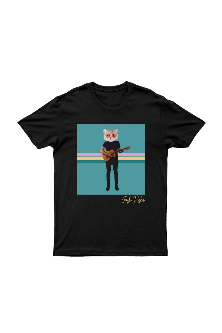 Josh Pyke CAT HEAD LOGO BLACK T SHIRT