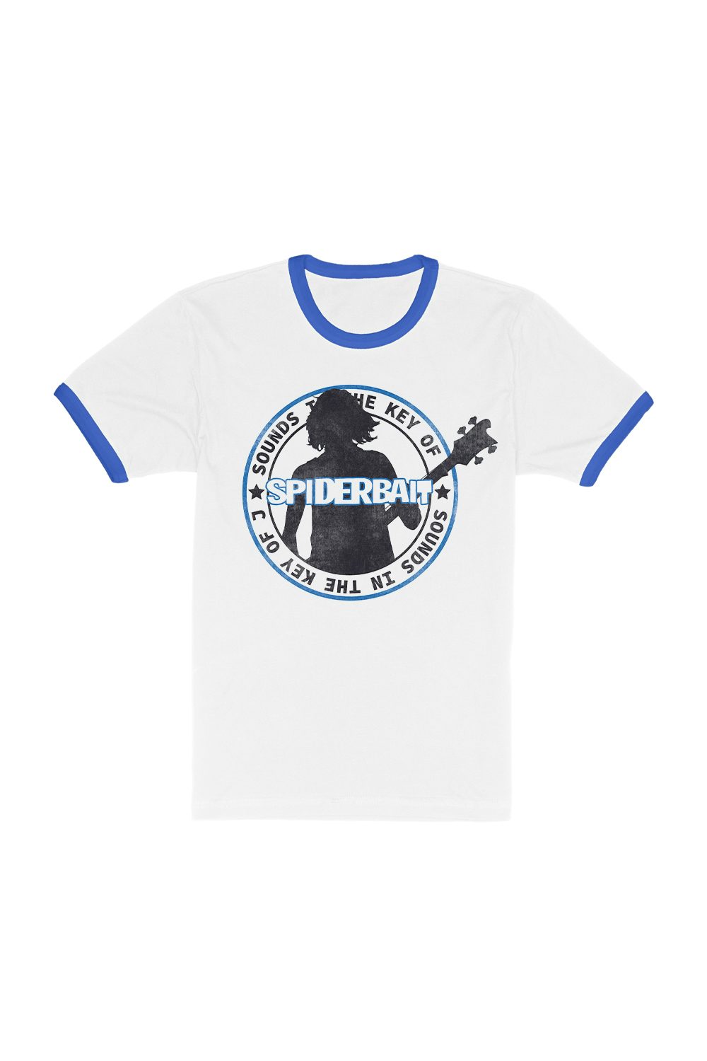 Spiderbait Janet Silhouette Blue & White Ringer Tshirt