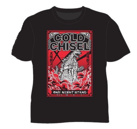 Cold Chisel Godzilla Black Tshirt