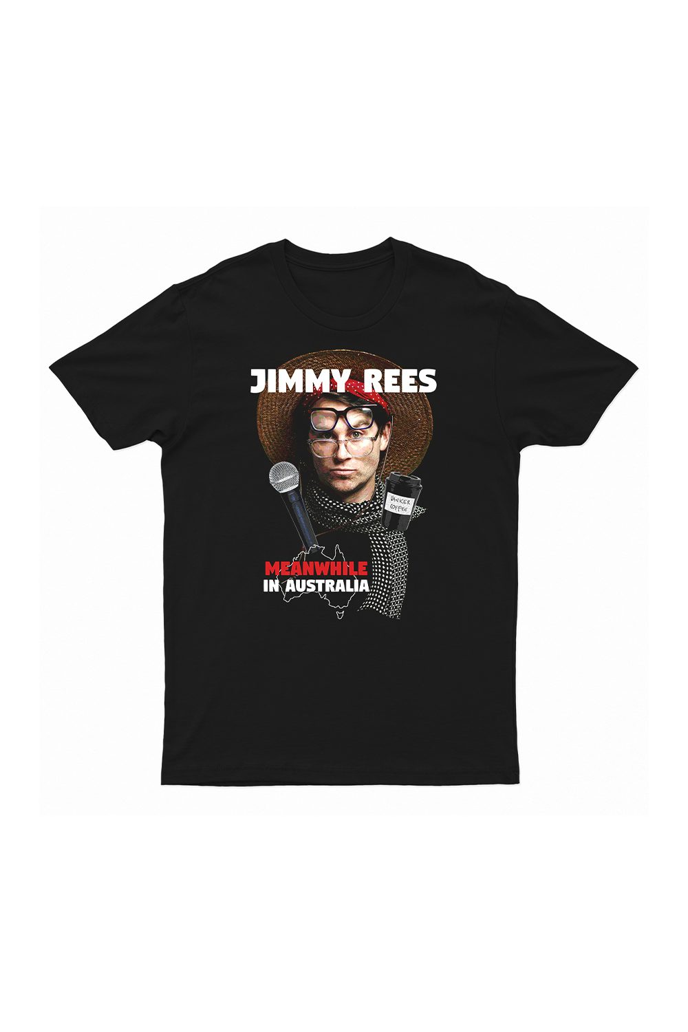 Jimmy Rees MEANWHILE IN AUSTRALIA BLACK TOUR TSHIRT