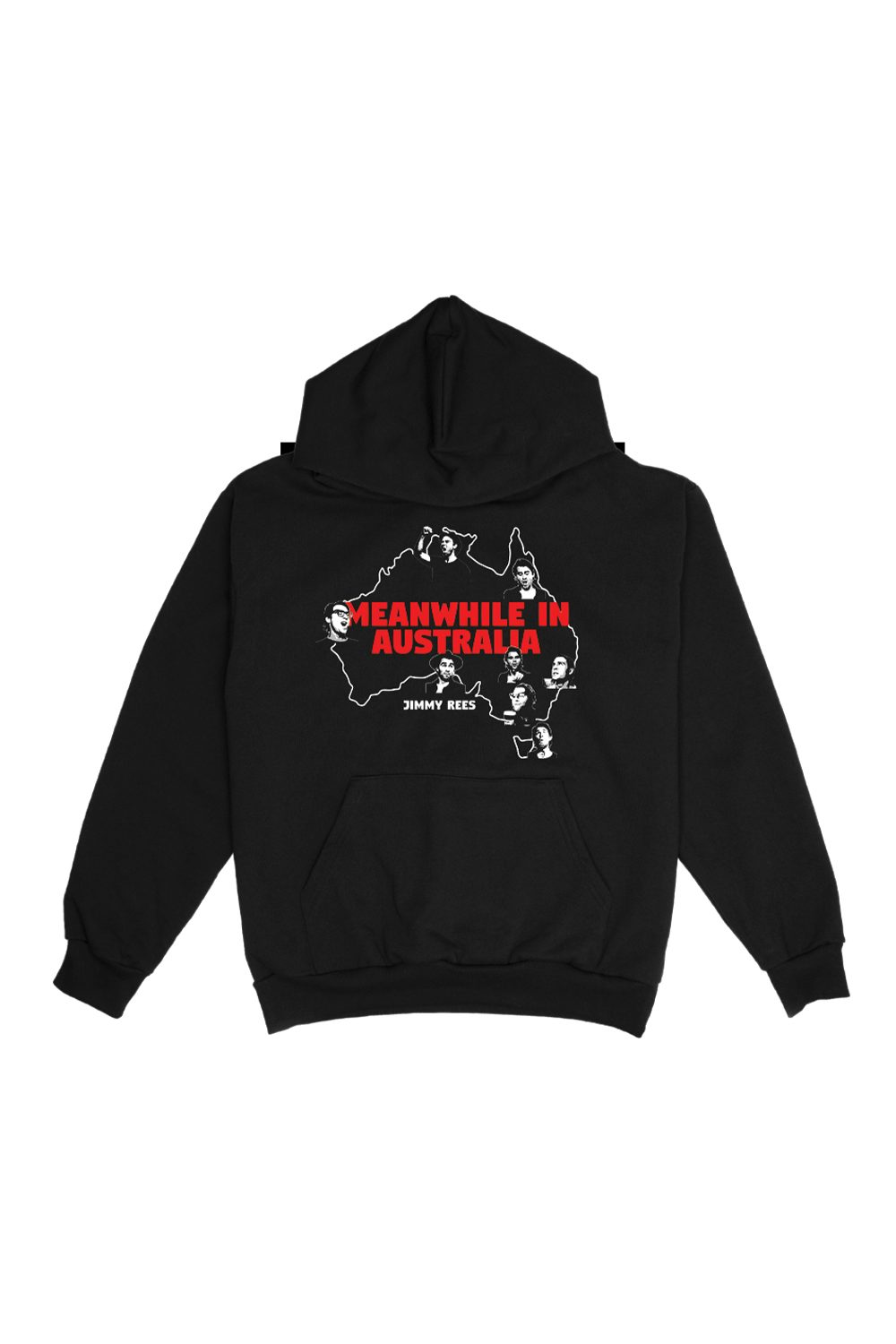 Jimmy Rees MEANWHILE IN AUSTRALIA MAP BLACK HOODY w/New DATES