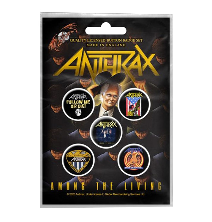 Anthrax 'Among The Living' Badge Set