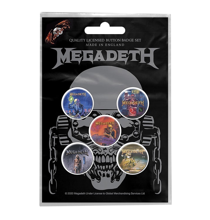 Megadeth 'Vic Rattlehead' Badge Set
