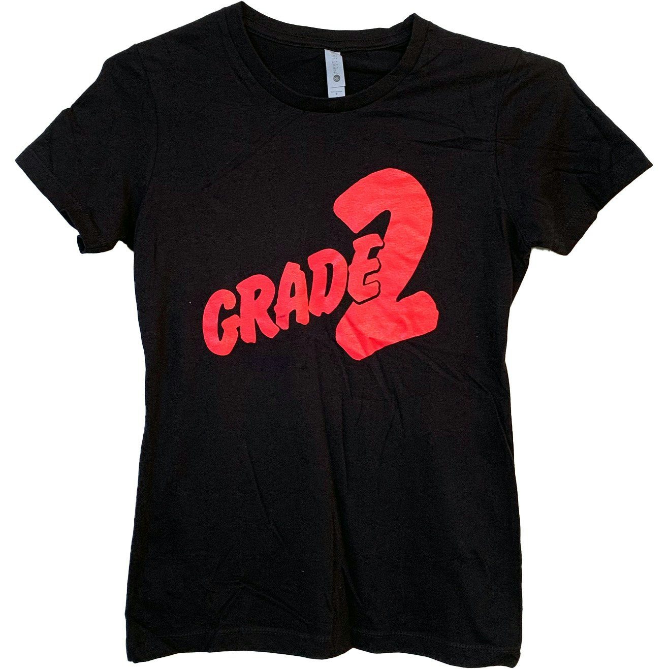 Grade 2 - Red Logo - Black - Fitted T-Shirt