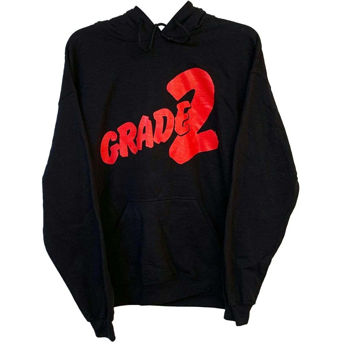 Grade 2 - Red Logo - Black - Hooded Sweatshirt
