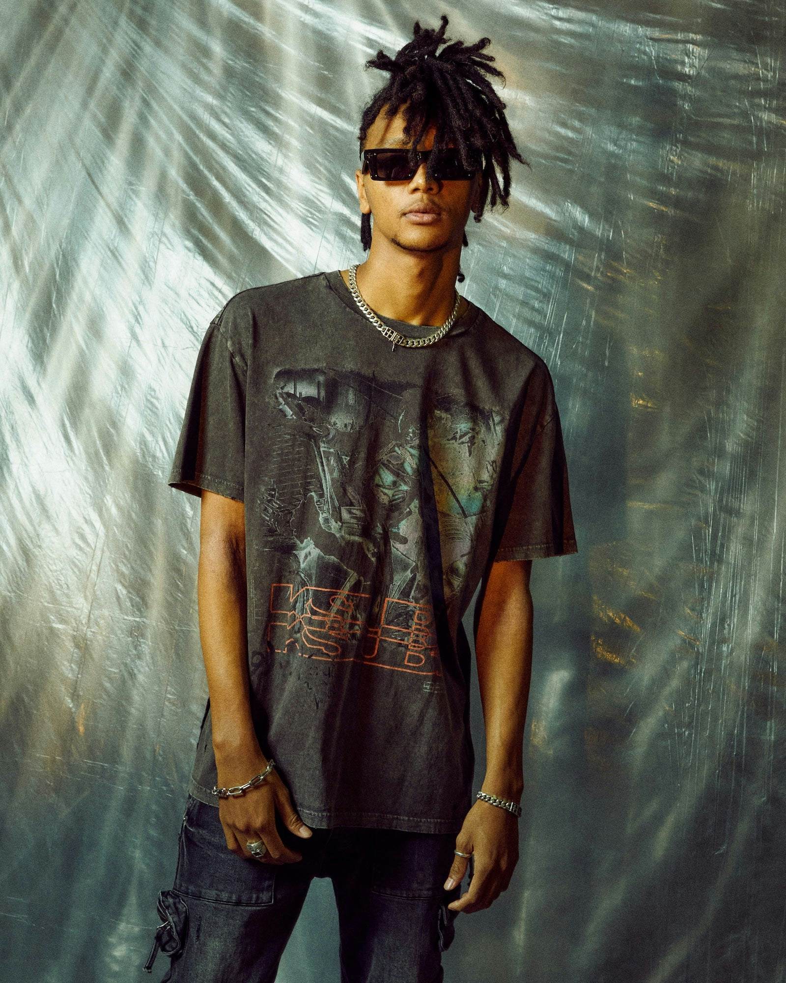 Juice WRLD SUPER JUICE BIGGIE SS TEE - SUN FADED BLK