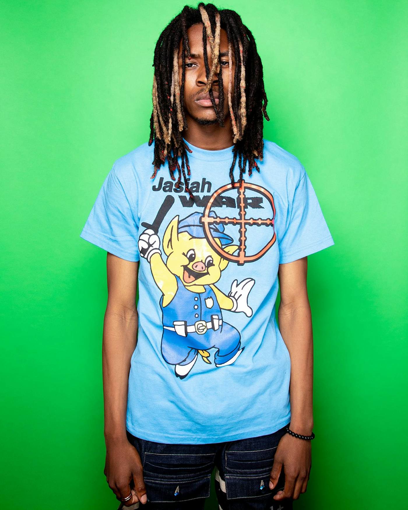 Jasiah War Porky Blue Tee