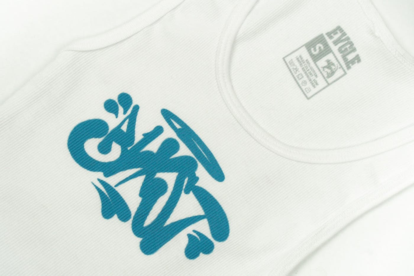 Blxst Graffiti White Crop Tank Top