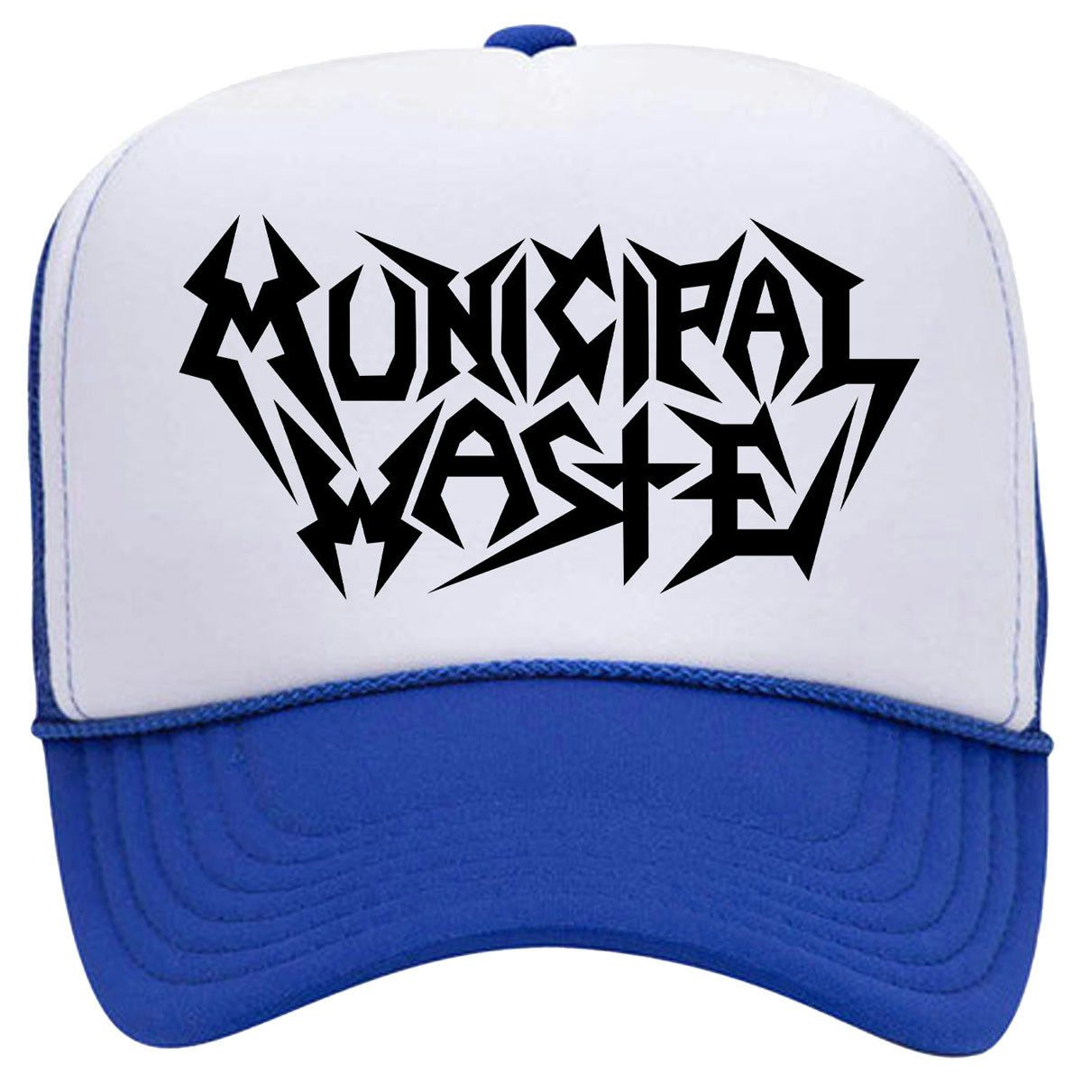 Municipal Waste Logo Wasted Trucker Hat - White/Blue