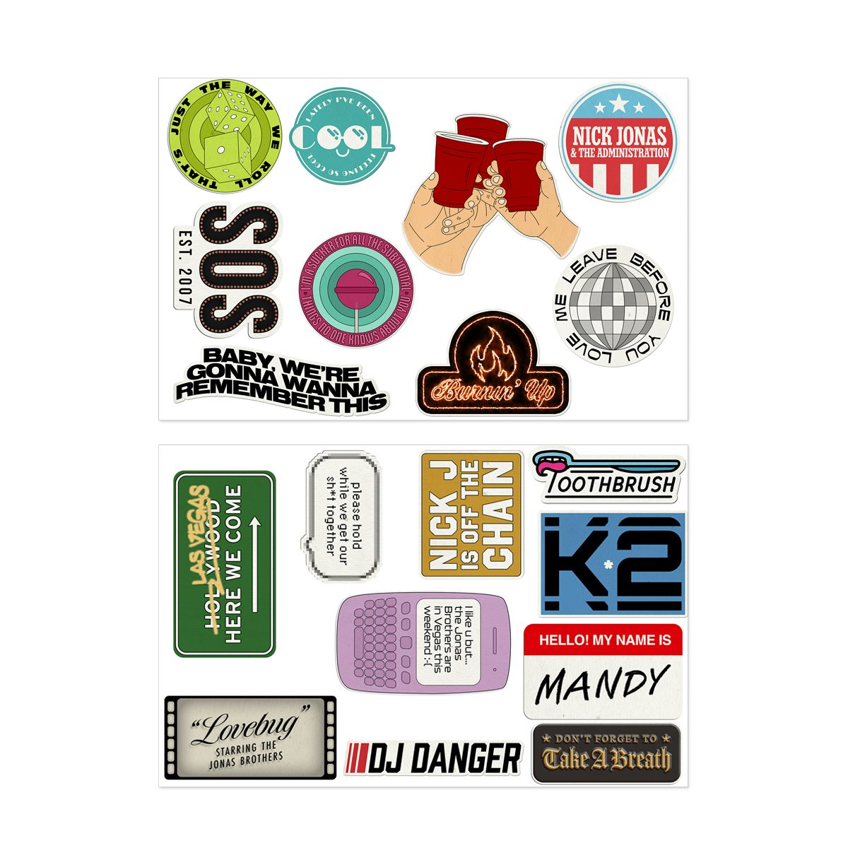 Jonas Brothers Jonas Sticker Pack