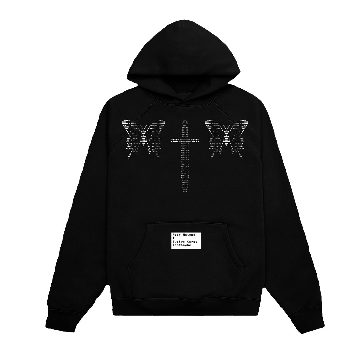 Post Malone ASCII Butterfly Knife Black Hoodie