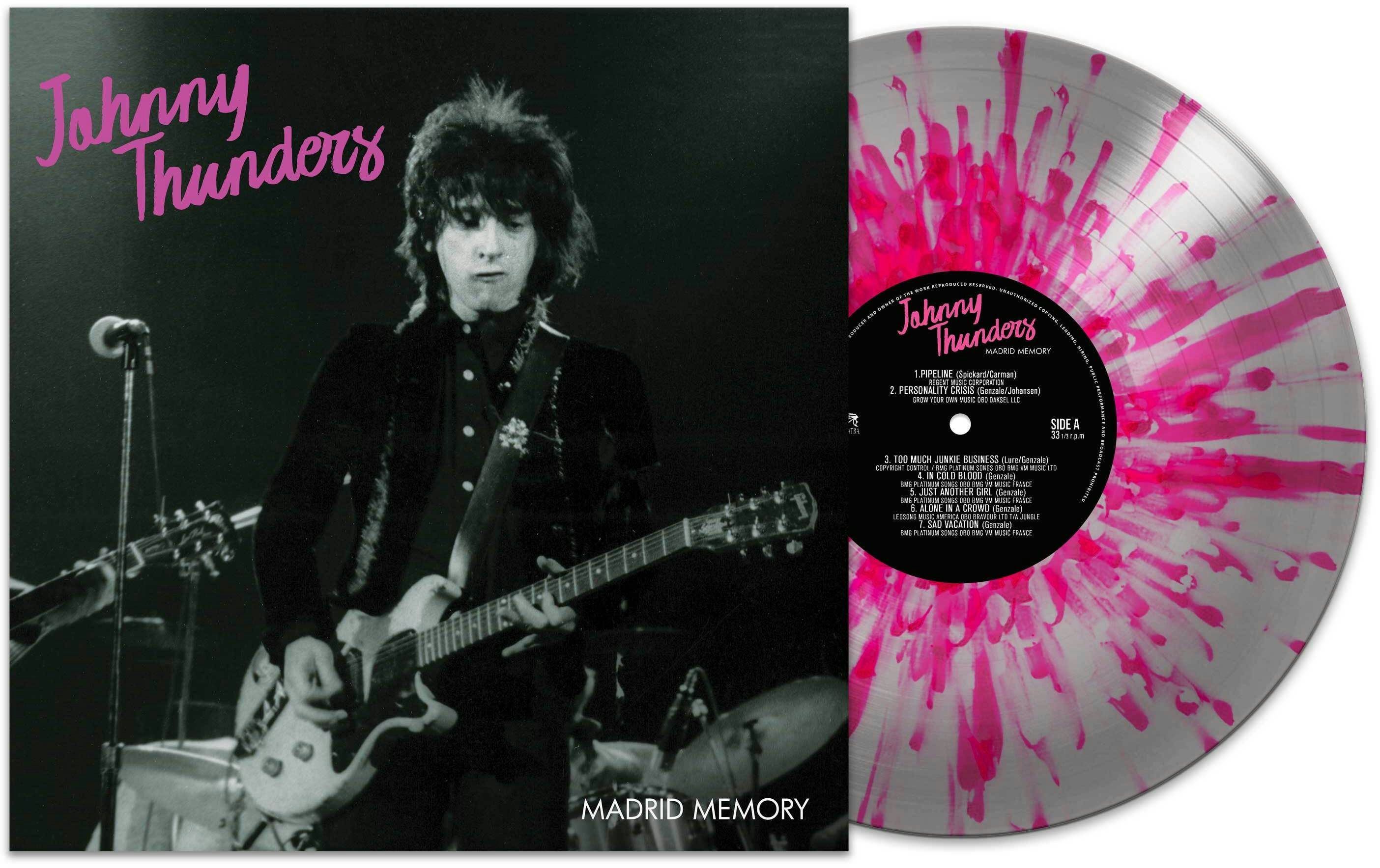 Johnny Thunders Madrid Memory Silver/Pink Splatter Vinyl Record