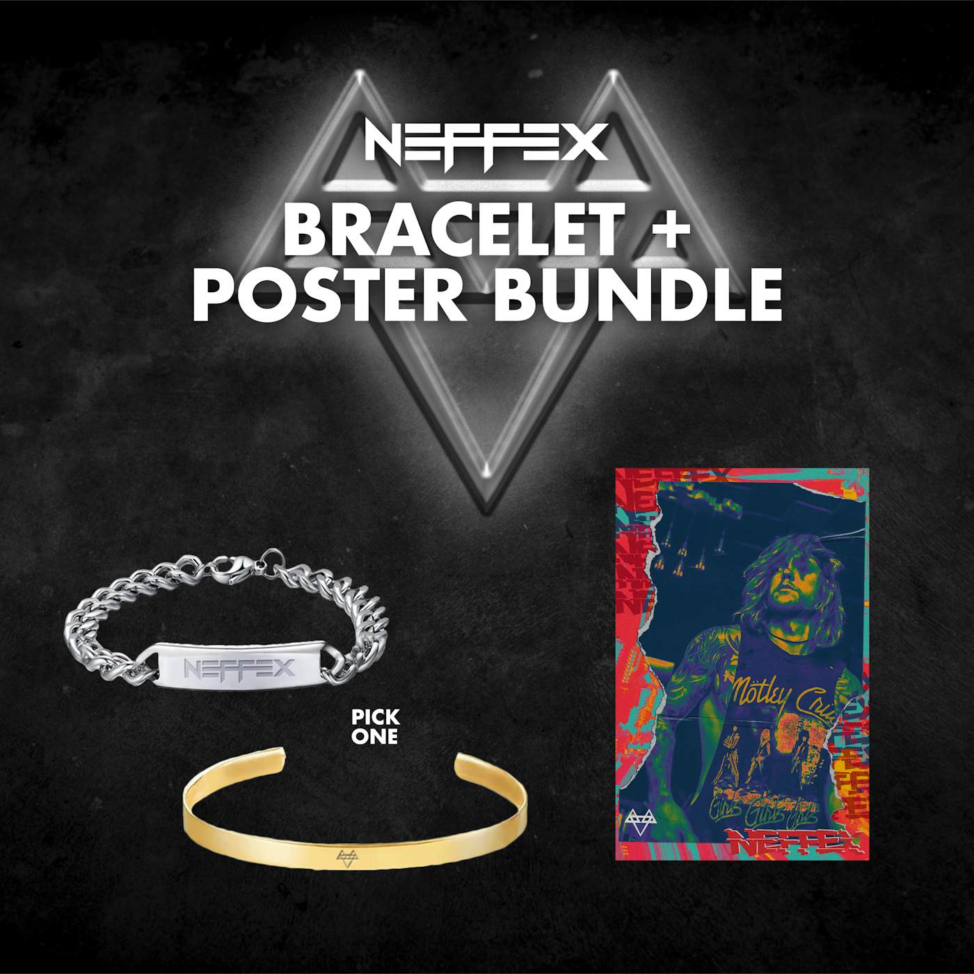 NEFFEX Bracelet + Signed Poster Bundle