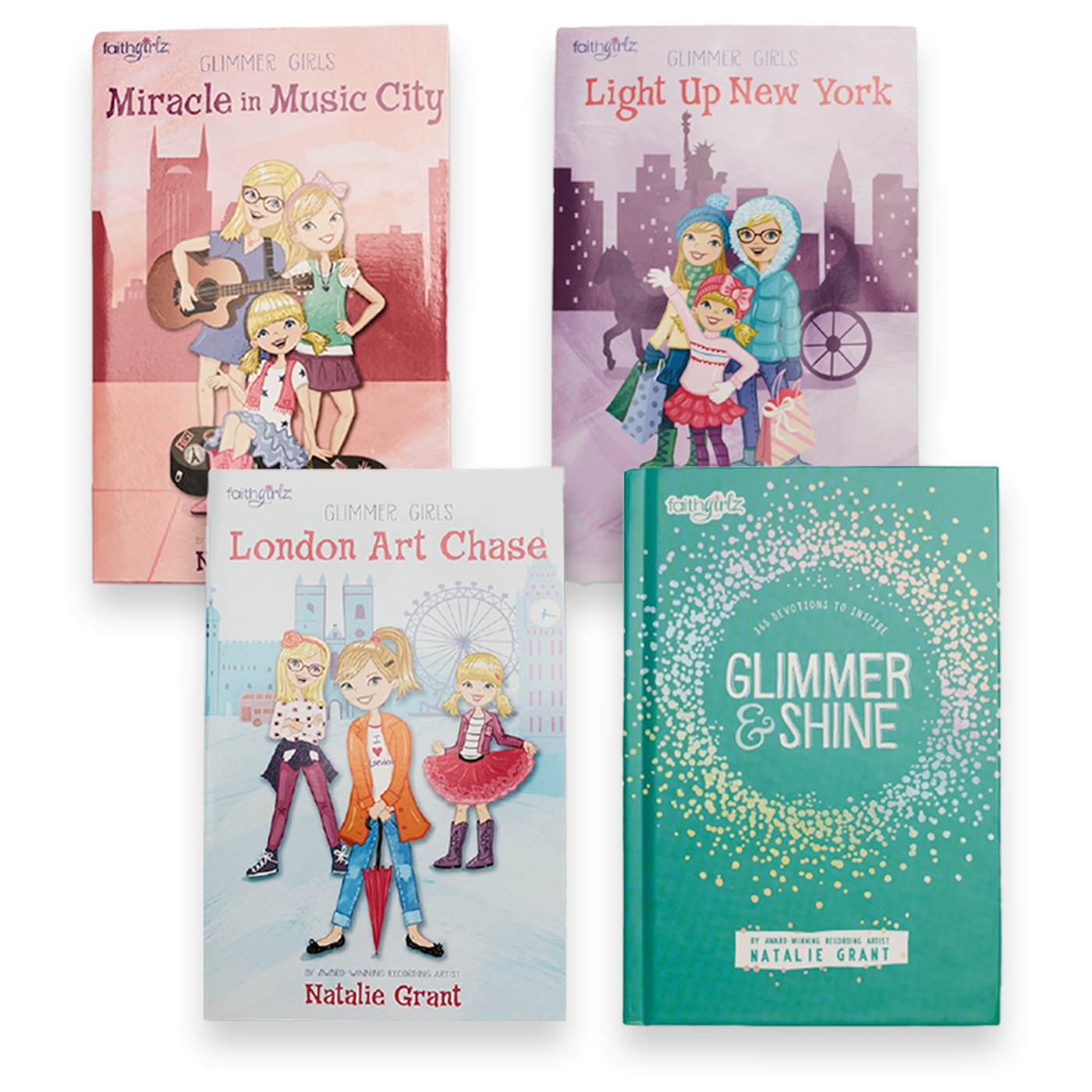Natalie Grant Glimmer Girls 3 Book Set + Glimmer and Shine Devotional