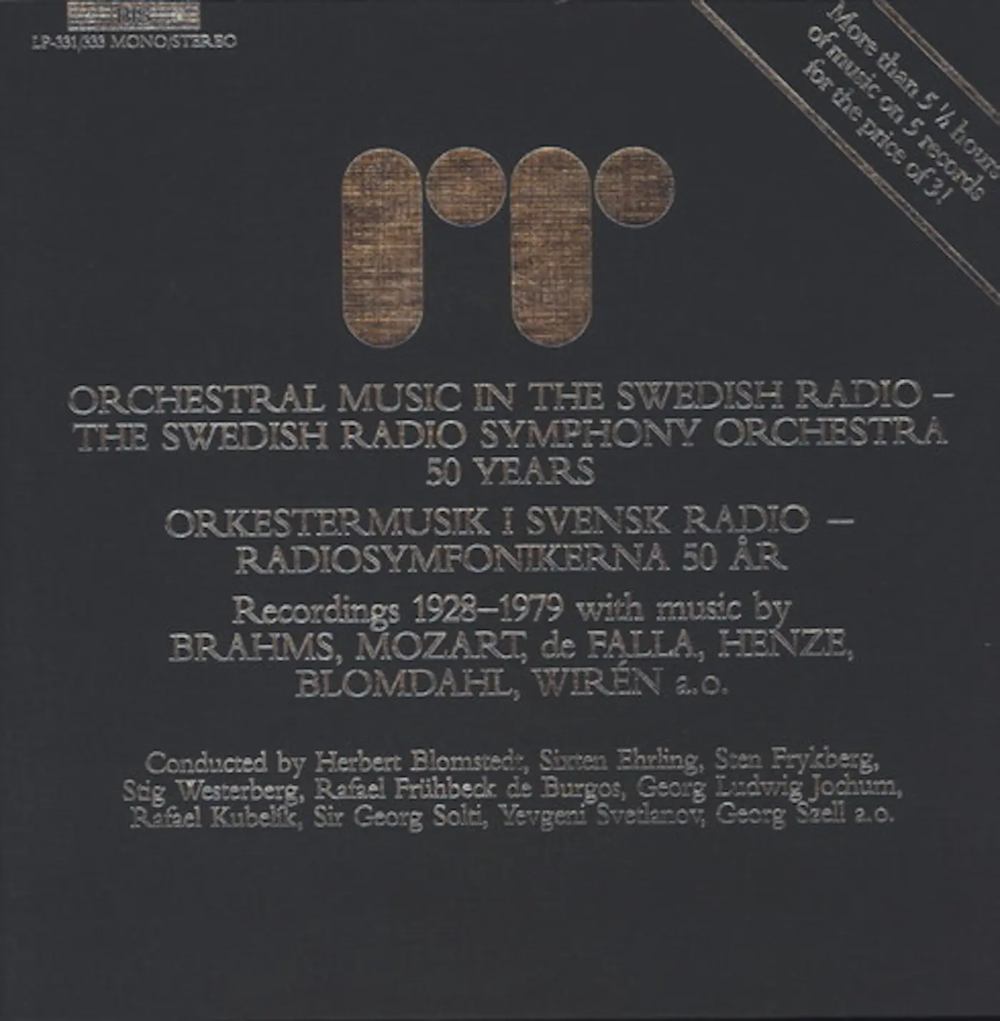 Swedish Radio Symphony Orchestra Vinyl Record