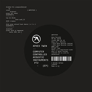 Aphex Twin COMPUTER CONTROLLED ACOUSTIC INSTRUMENTS PT 2 EP Vinyl Record