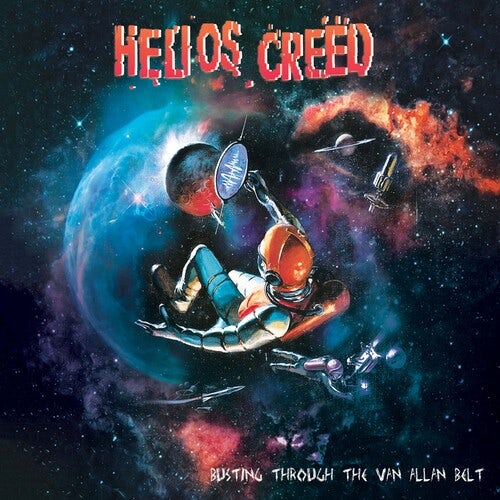 Helious Creed BUSTING THROUGH THE VAN ALLAN BELT - RED MARBLE Vinyl Record