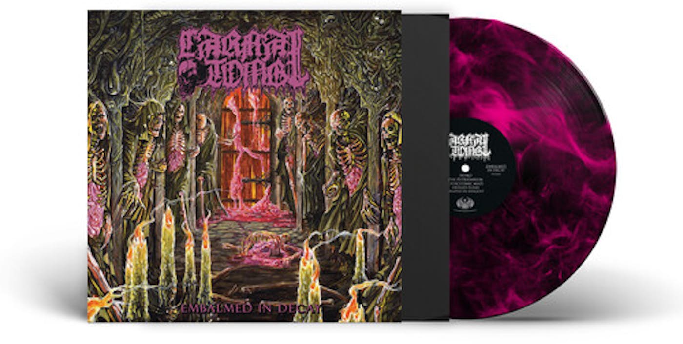 Carnal Tomb EMBALMED IN DECAY - MAGENTA/BLACK MARBLE Vinyl Record