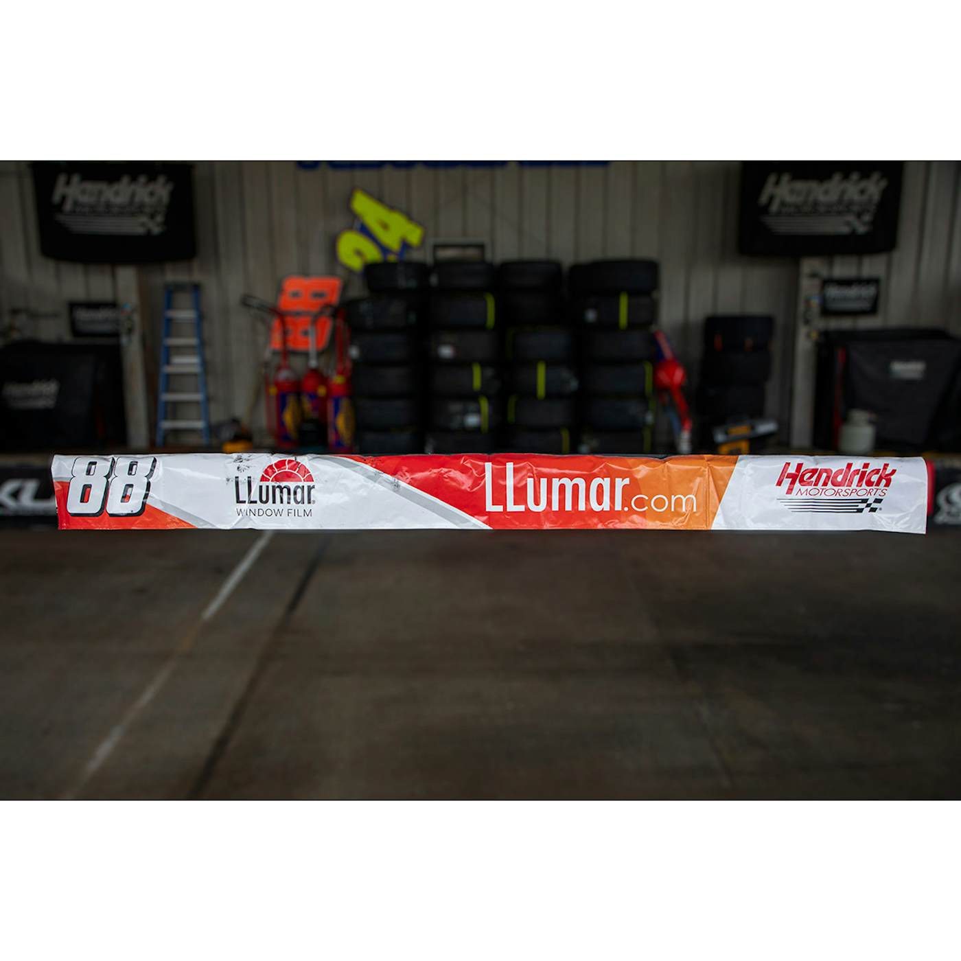 Hendrick Motorsports Race Used Alex Bowman #88 Llumar Pit Wall Banner