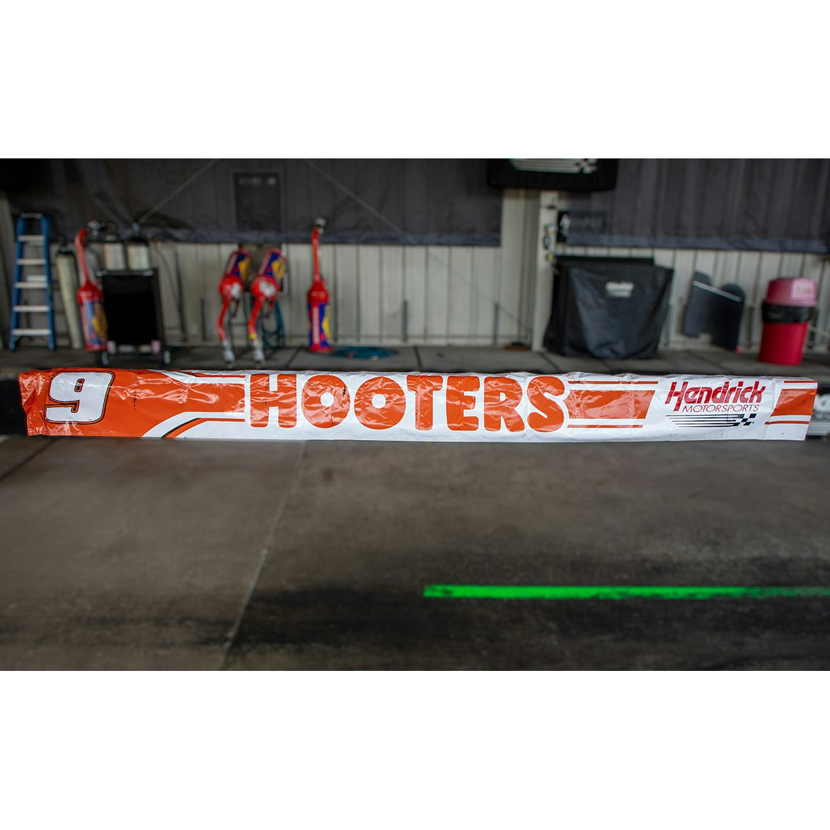 Hendrick Motorsports Race Used Chase Elliott #9 Hooters Pit Wall Banner