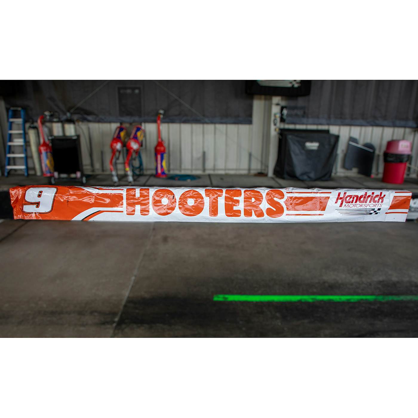Hendrick Motorsports Race Used Chase Elliott #9 Hooters Pit Wall Banner
