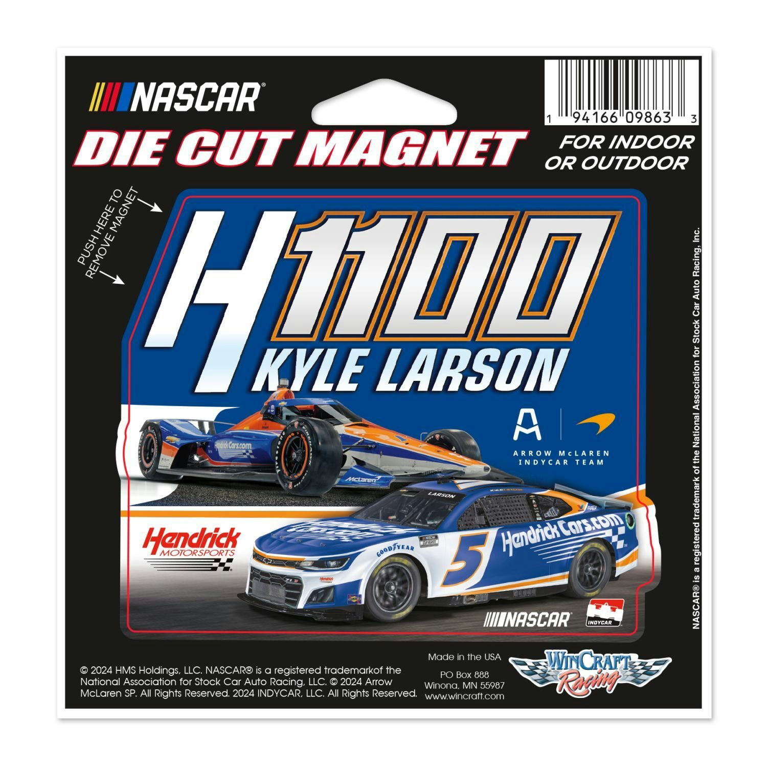 Hendrick Motorsports Kyle Larson H1100 Memorial Day Double 5" x 5" Die ...