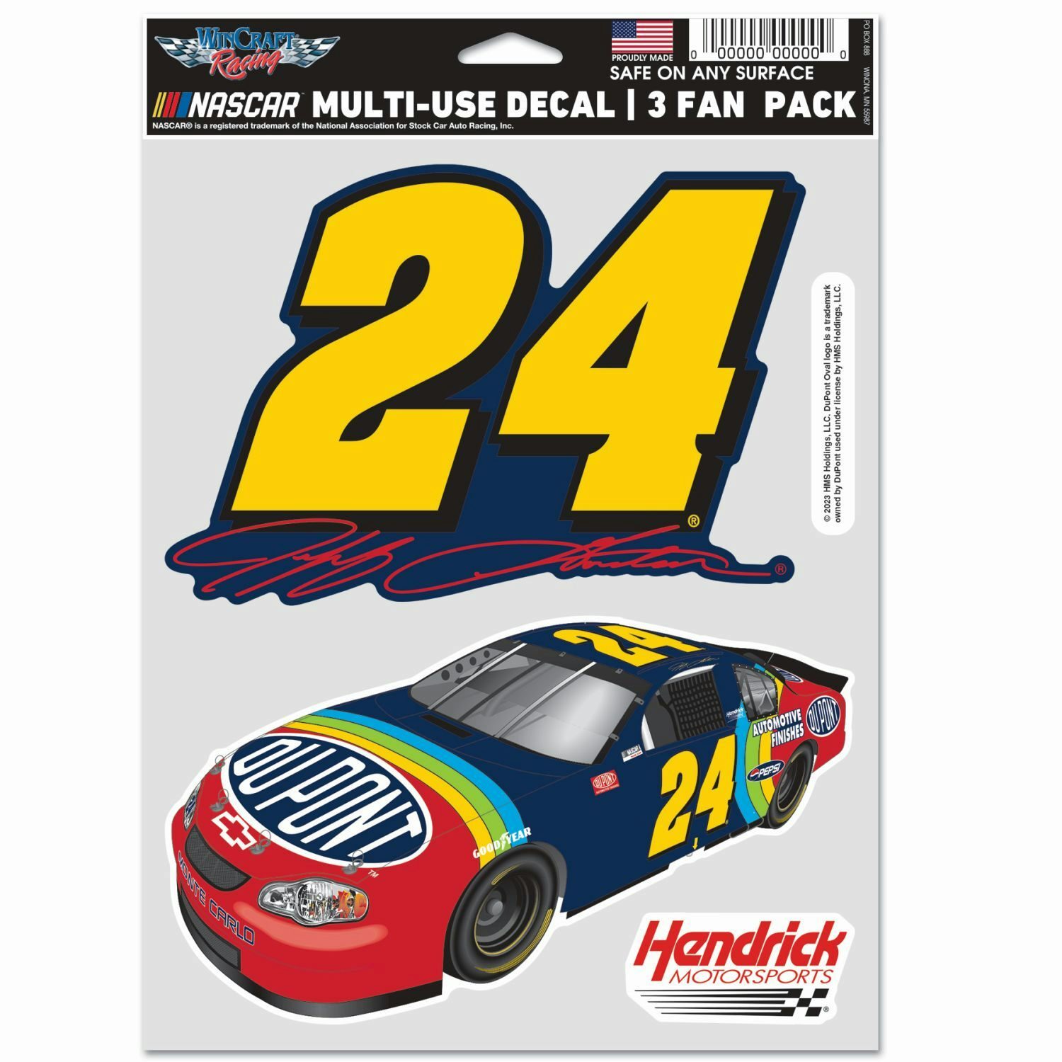 Hendrick Motorsports Jeff Gordon #24 Multi-Use 3 Decal Fan Pack