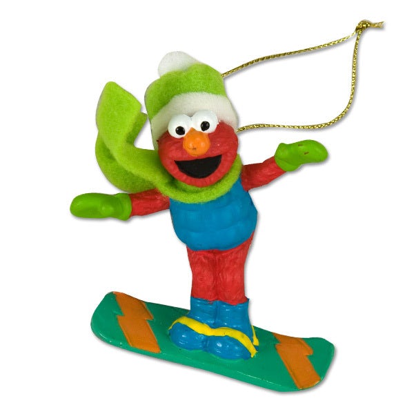 Sesame Street Elmo Snowboarding Ornament