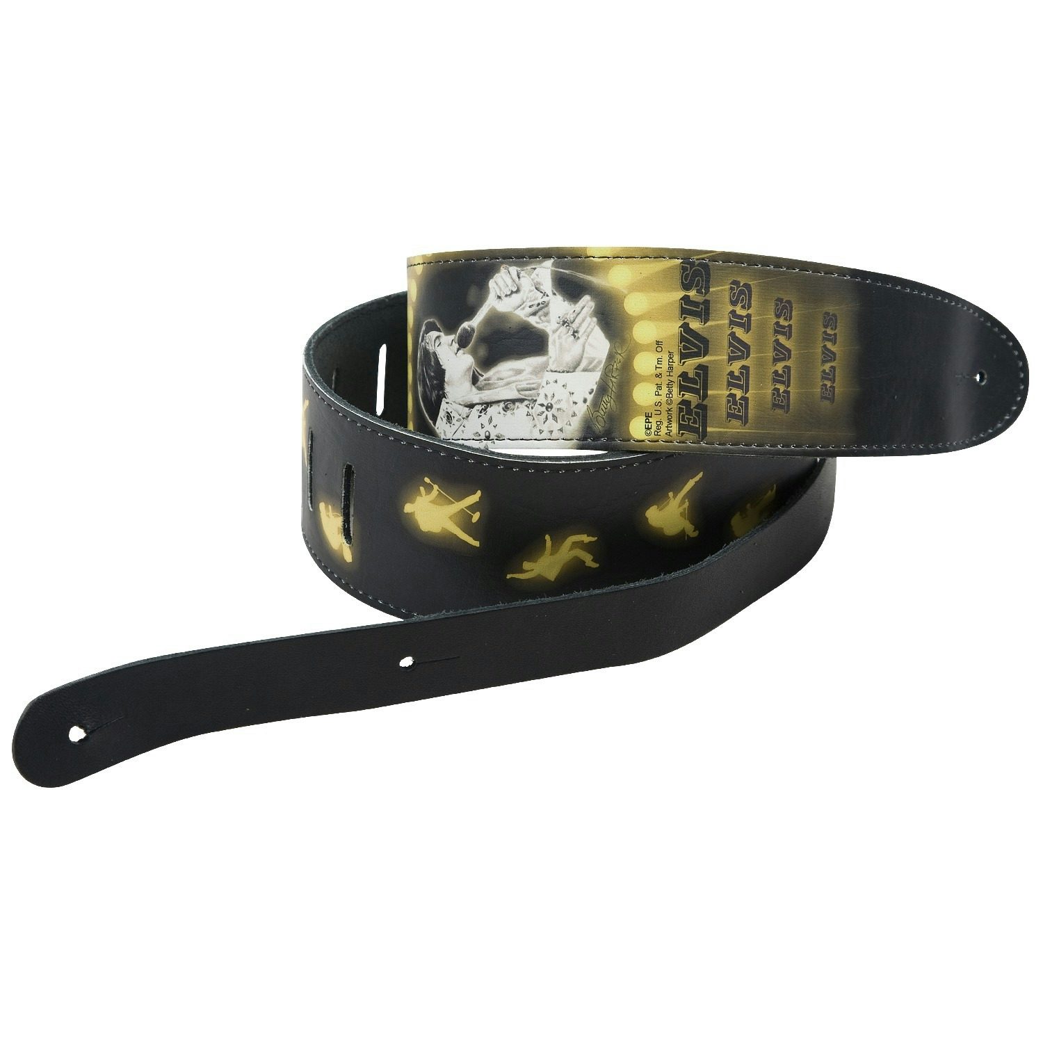 Elvis Presley Jumpsuit Sunburst 2.5" Leather Guitar Strap