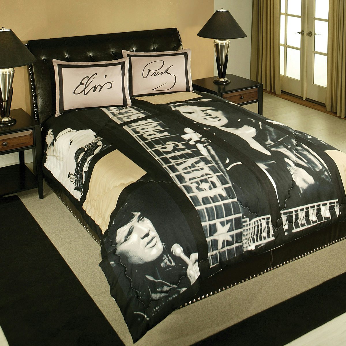 Elvis Presley Guitars Queen Size Comforter Set