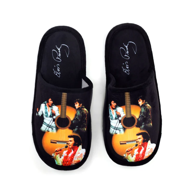 Elvis Presley Black Slippers