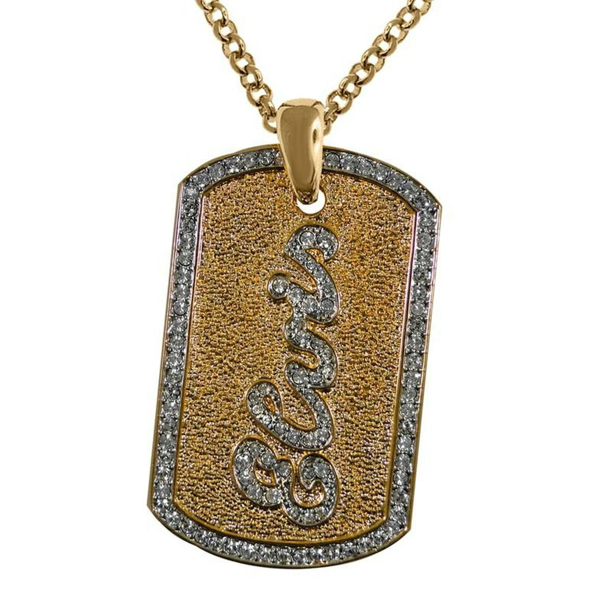Lowell Hays Gold Plated Elvis Dog Tag Necklace