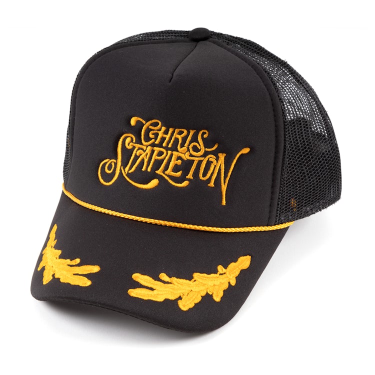 Chris Stapleton Stapleton Script w/ Gold Leaves Mesh Trucker Hat