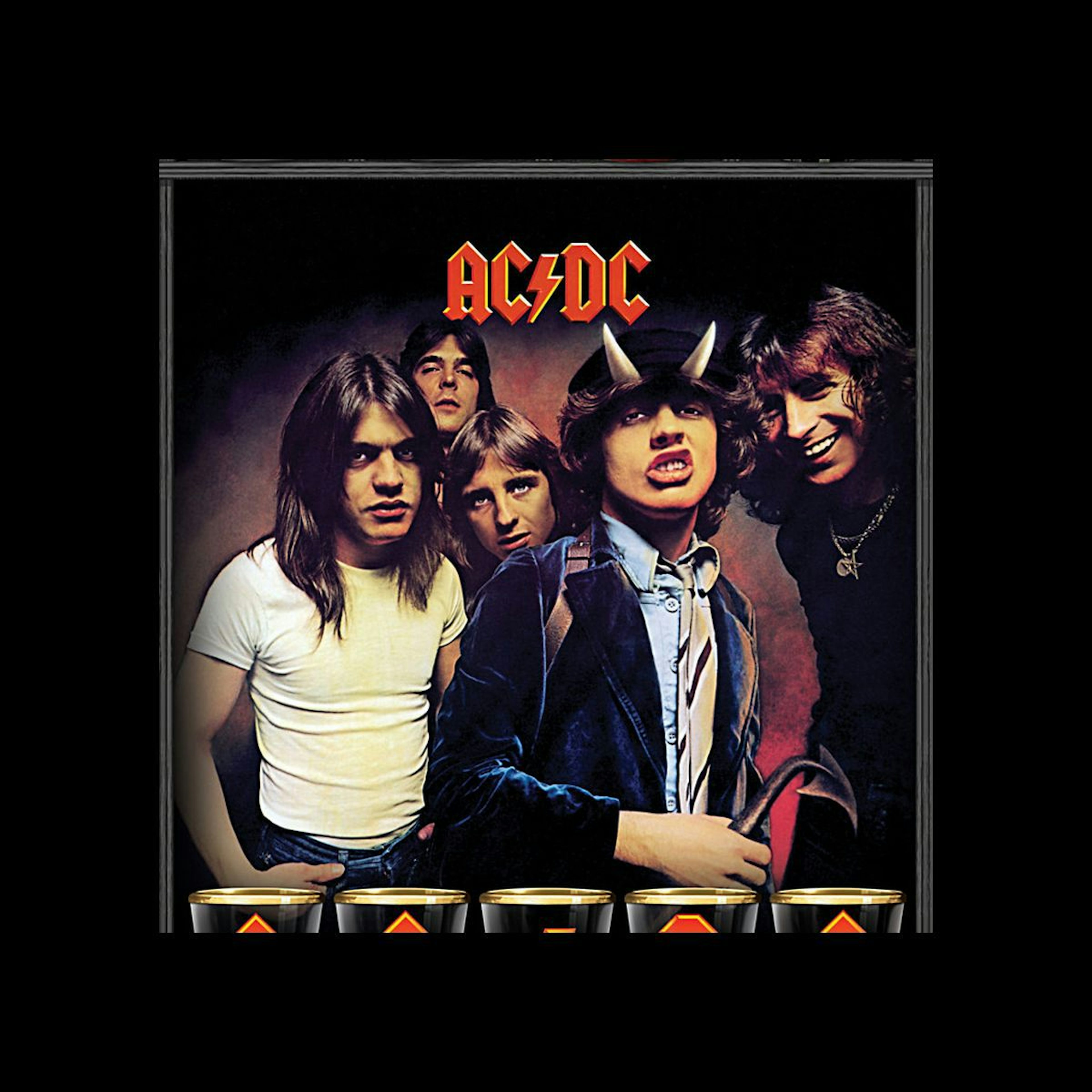 AC/DC Album Covers Shot Glass Collection With Display