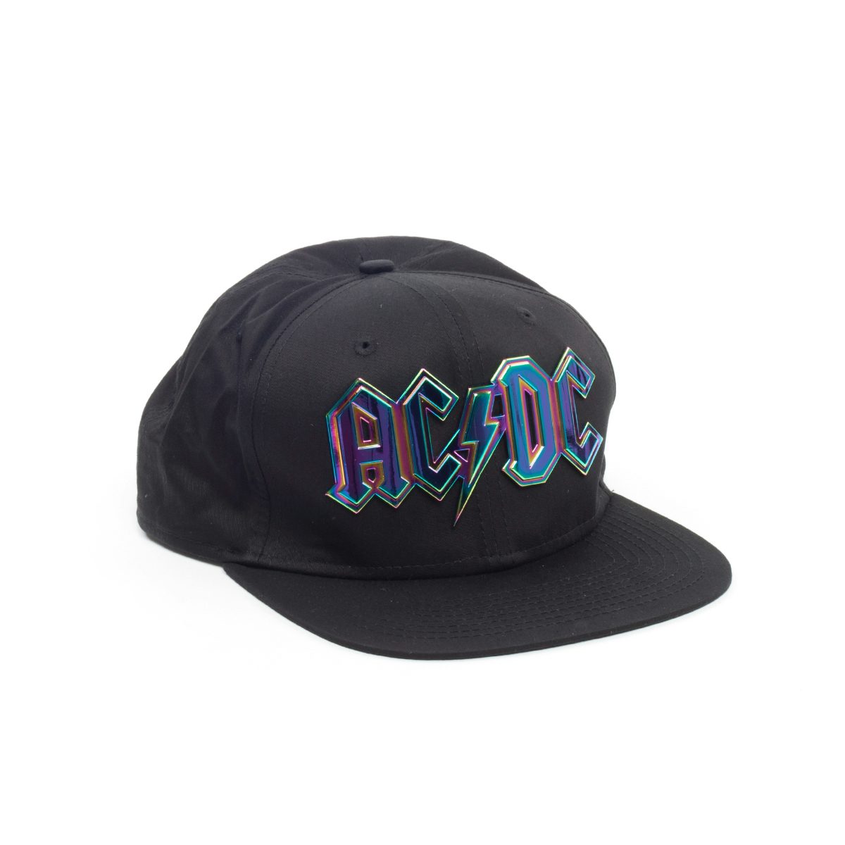AC/DC Silver Reflective Logo Black Hat