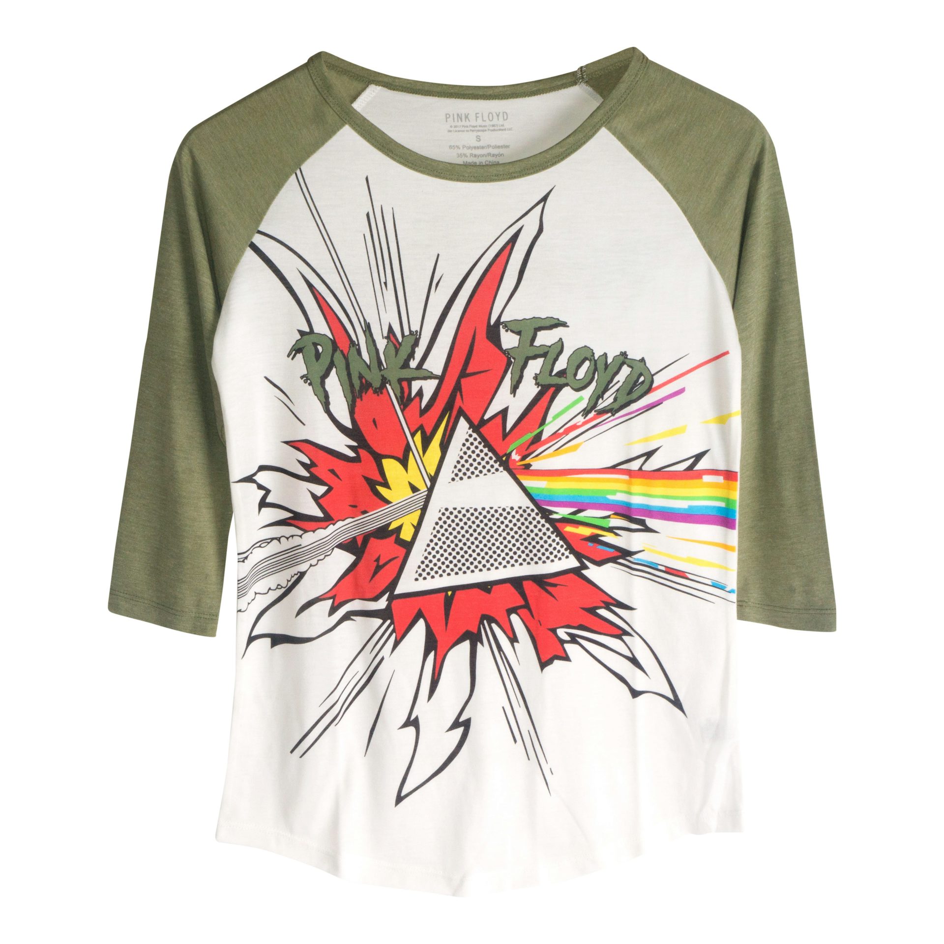 Pink Floyd Dark Side Explosion Green Raglan T-Shirt